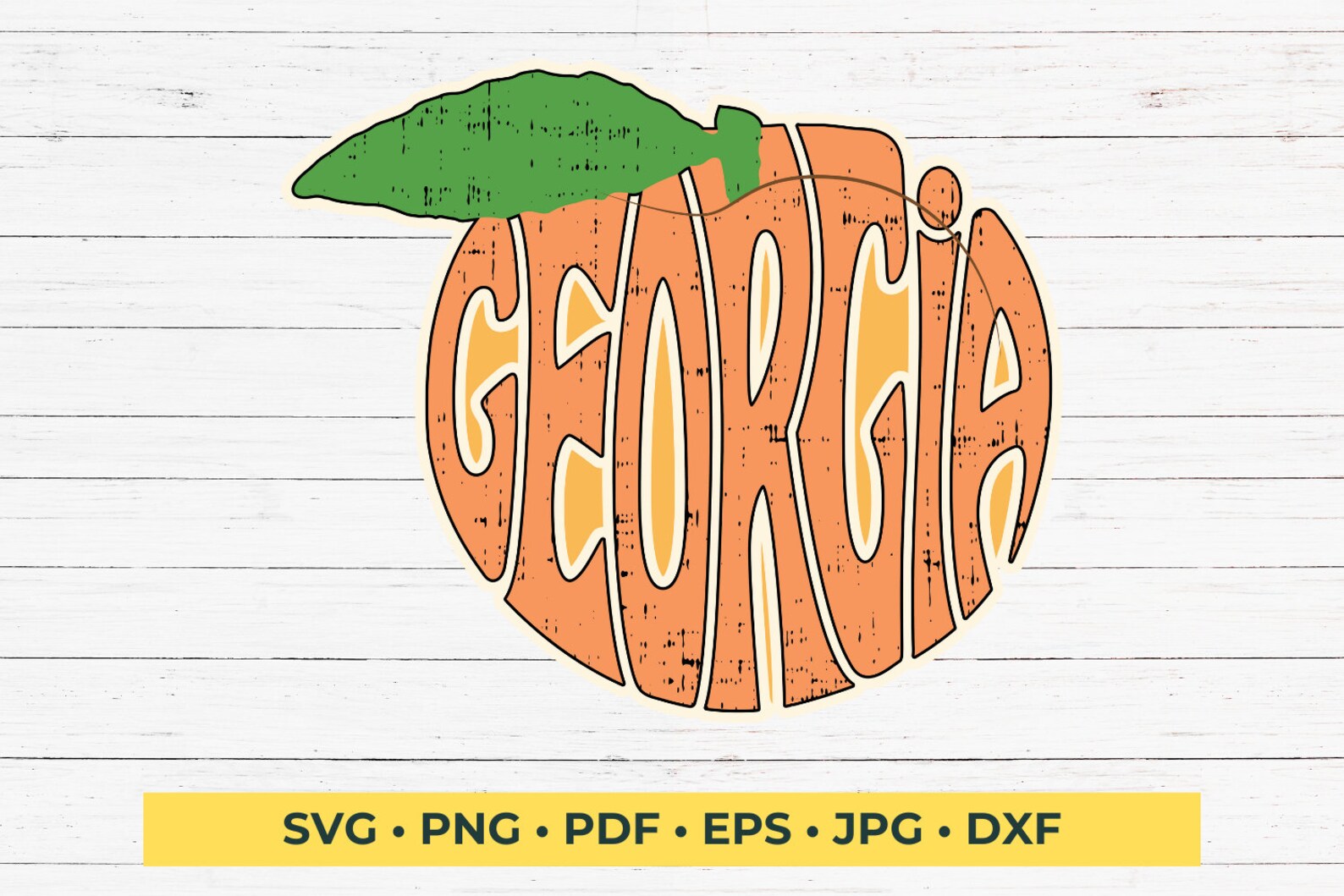 Georgia Word Art in Peach Shape Sticker Looking Cut File - Etsy