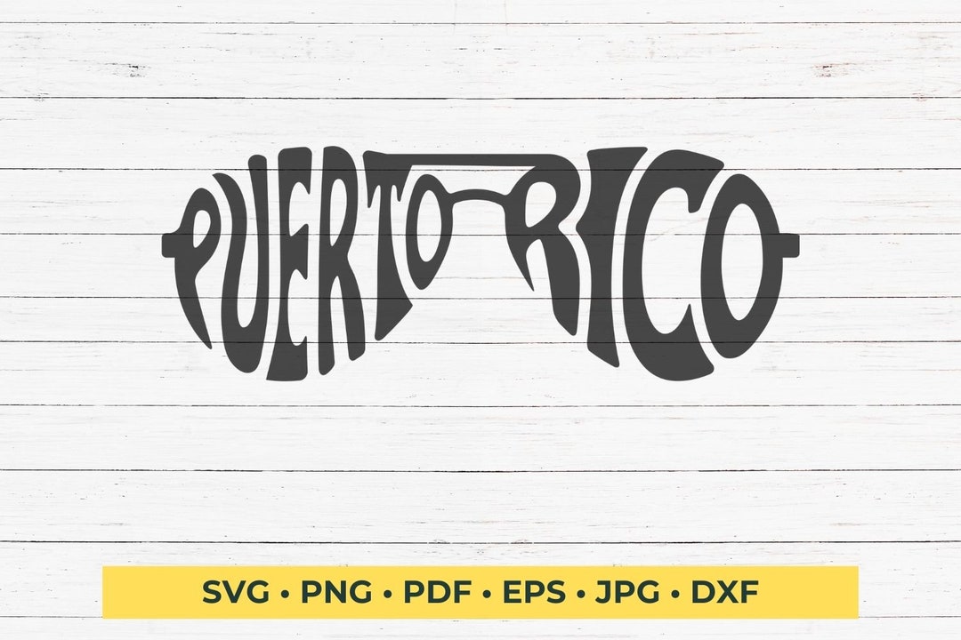 Puerto Rico Word Sunglasses SVG Cut File - Etsy