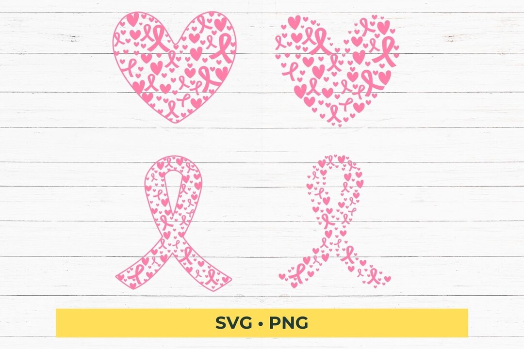 Breast Cancer Awareness Heart SVG - Etsy