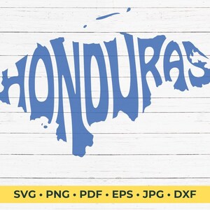 Honduras Typography Word Art SVG Cut File - Etsy