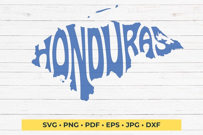 Honduras Typography Word Art SVG Cut File - Etsy