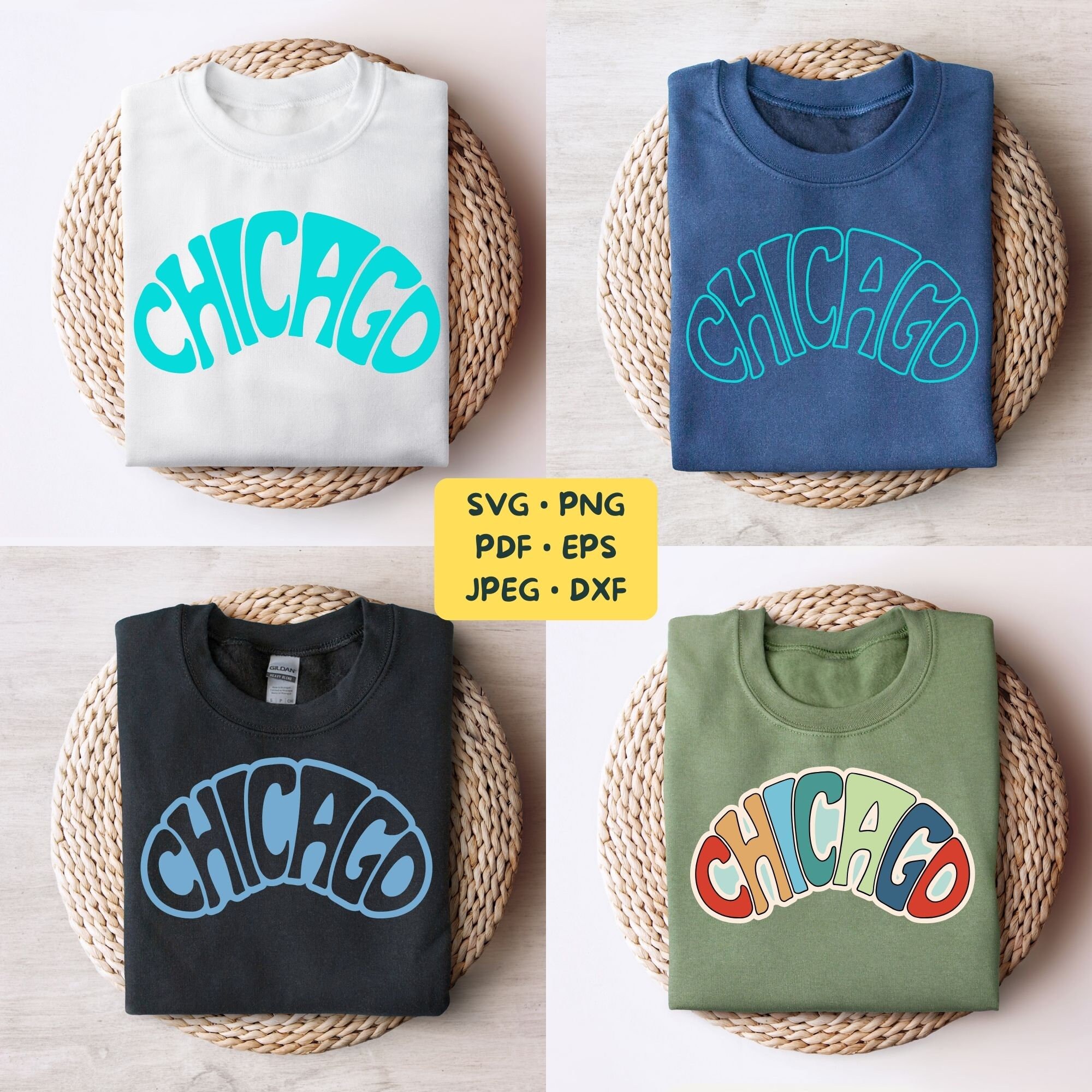 Chicago Bean Word Art SVG Cut File - Etsy