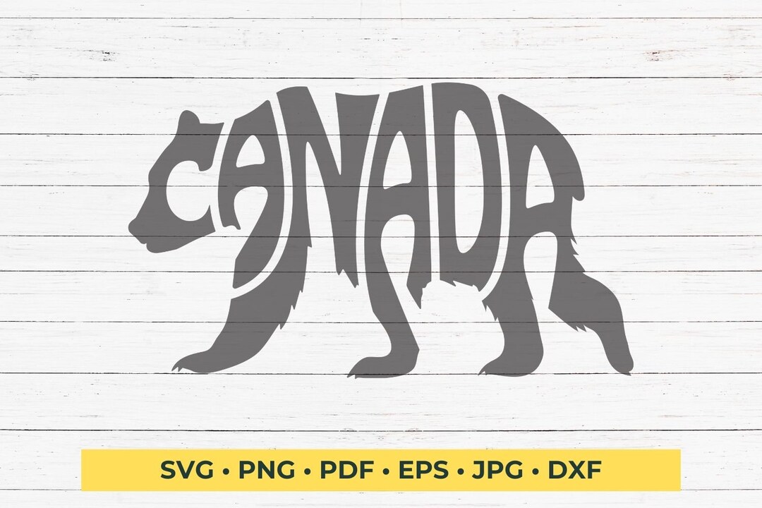 Canada Bear Shape SVG Cut File - Etsy