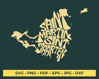 Saint Martin Map Svg, Sint Maarten Map Svg, Svg, Eps, Ai, Pdf, Png, Jpg ...