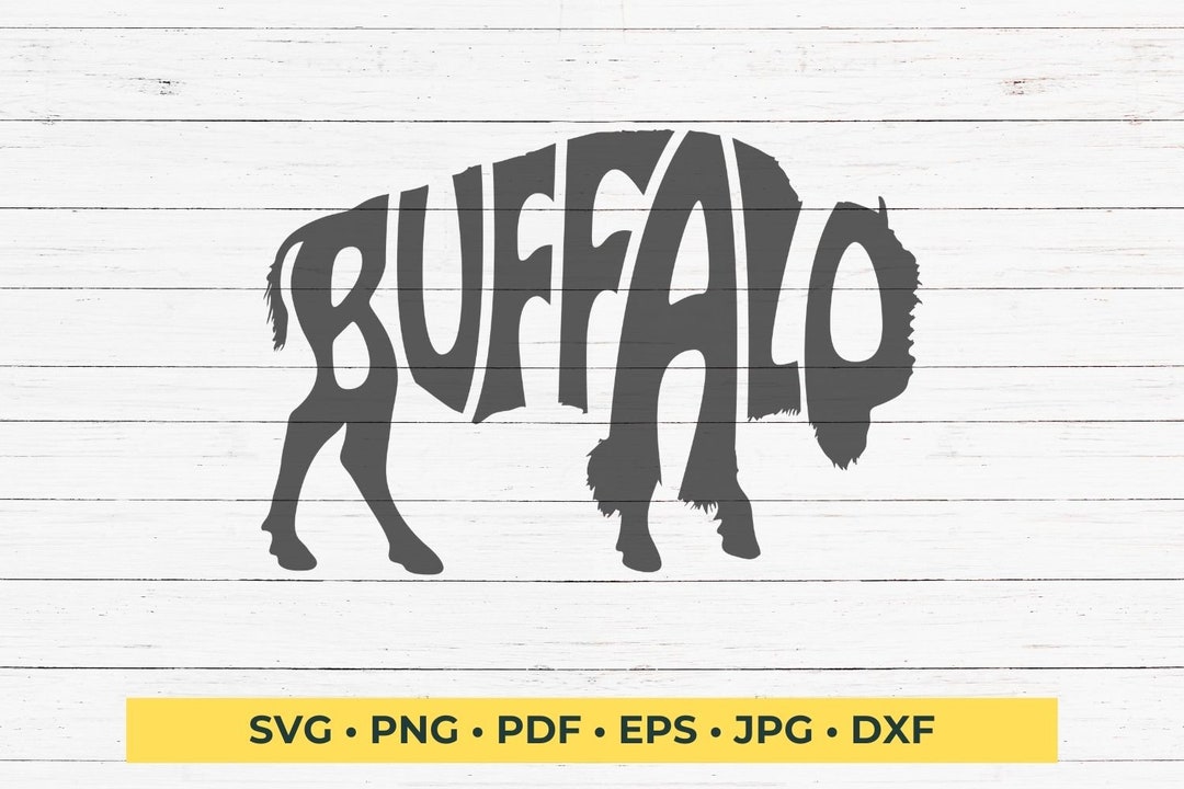 Buffalo Word Art in the Shape of a Buffalo SVG Cut File - Etsy