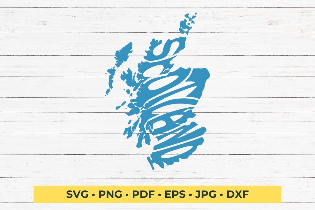 Scotland Typography Country Shape SVG Cut File - Etsy