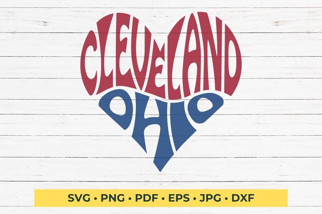 Cleveland Ohio Heart SVG Cut File - Etsy