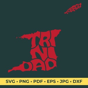 Trinidad and Tobago Island Word Art SVG Cut File - Etsy