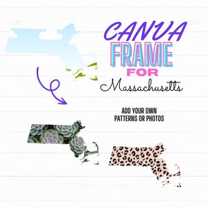 Massachusetts Canva Frame Digital Template - Etsy