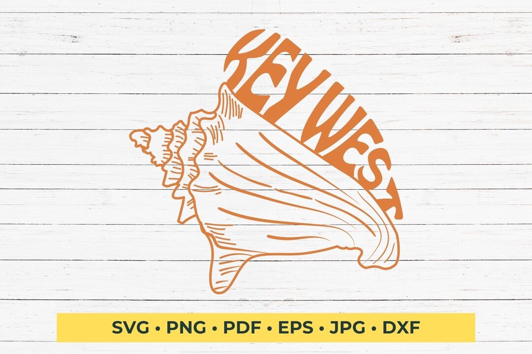 Key West Word Art in the Shape of a Conch Shell SVG Cut File - Etsy