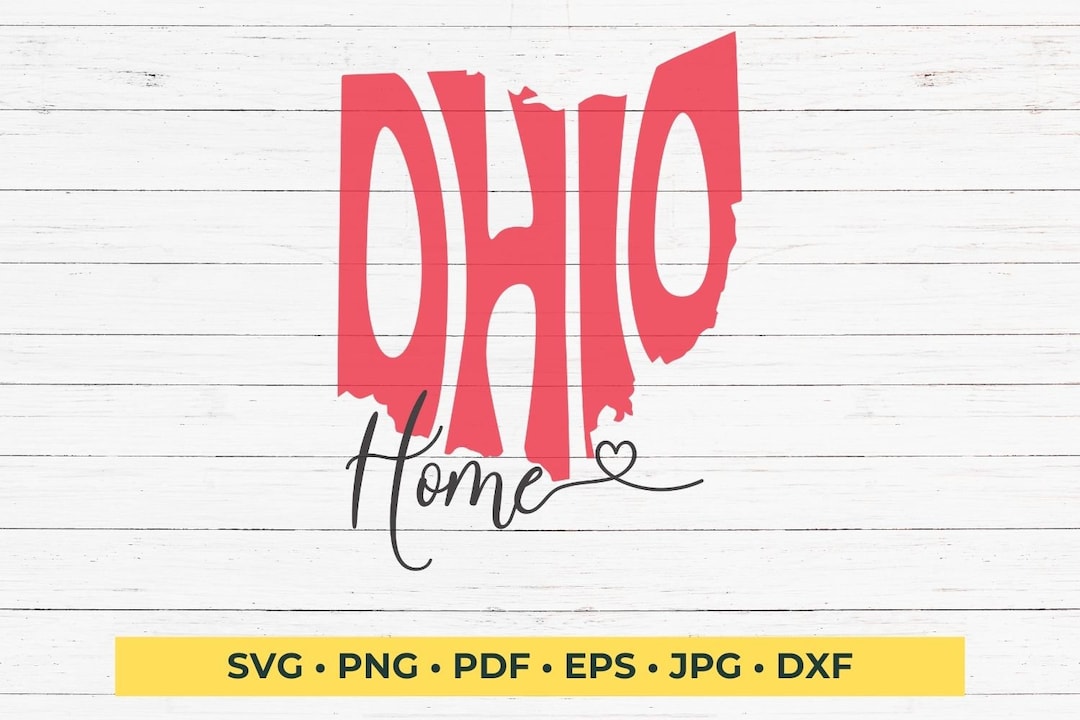 Ohio Home Word Art in State Shape SVG Cut File - Etsy