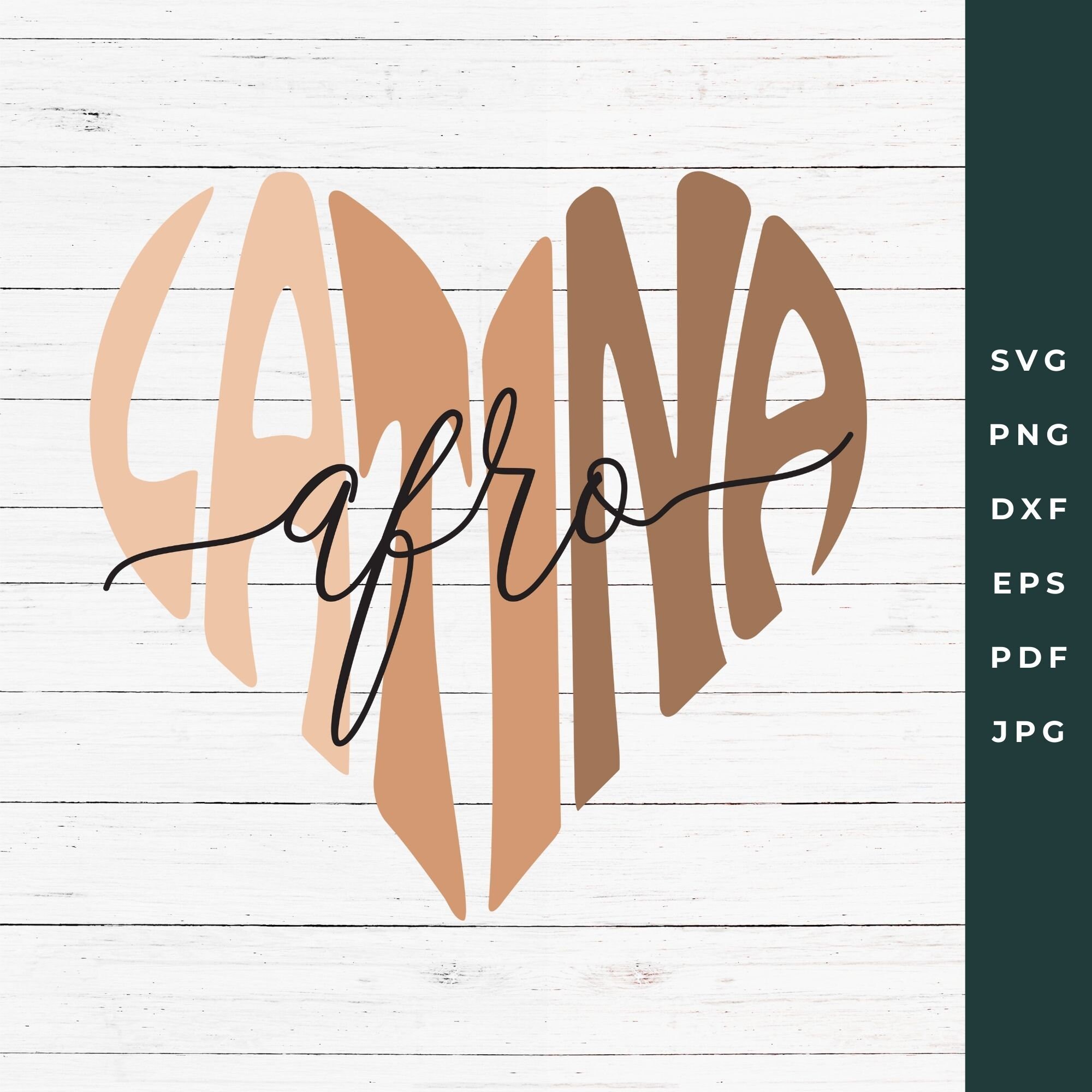 Afro Latina Typography Heart Shape SVG Cut File - Etsy