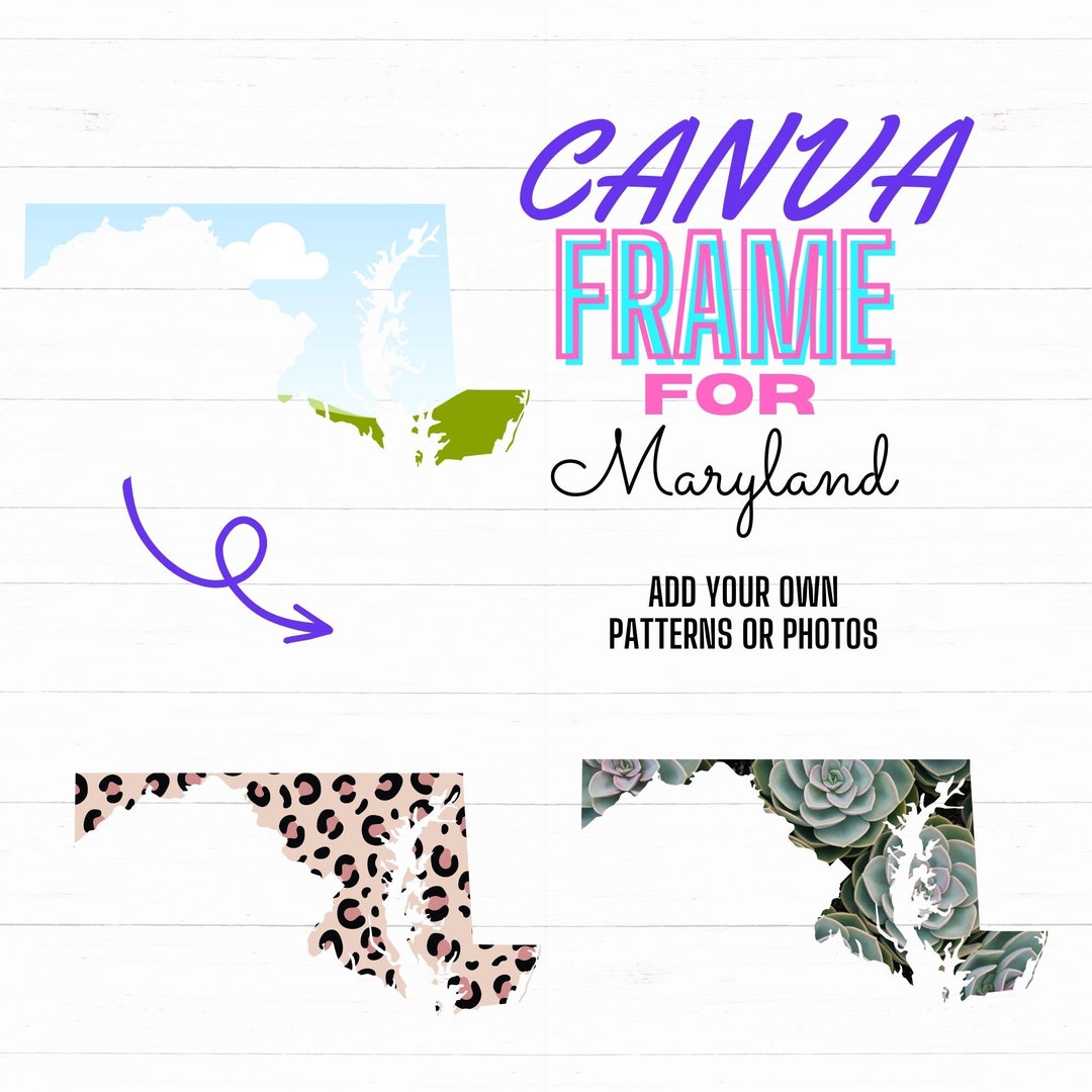 Maryland Canva Frame Digital Template - Etsy