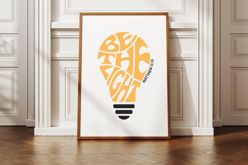 Be the Light Word Art in the Shape of a Light Bulb SVG Cut File - Etsy