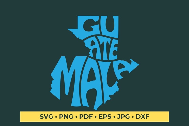 Guatemala Typography Word Art SVG Cut File - Etsy