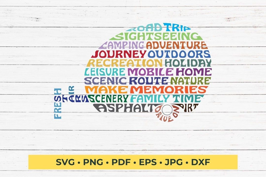 Caravan Road Trip Word Art SVG Cut File - Etsy