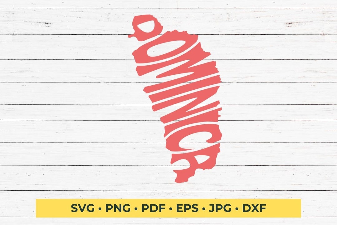 Dominica Typography Word Art SVG Cut File - Etsy