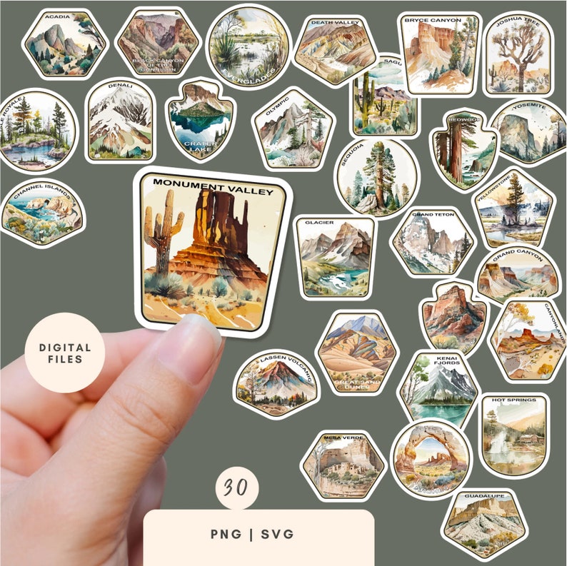 30 US National Parks Vector Sticker Designs - Etsy