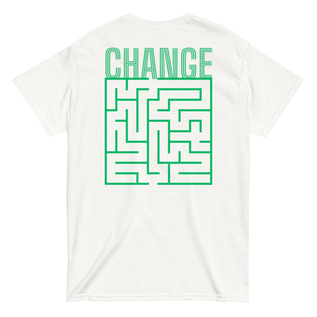 White Tshirt, Change Prints T Shirt, Front Back Print Tshirt, Positive ...