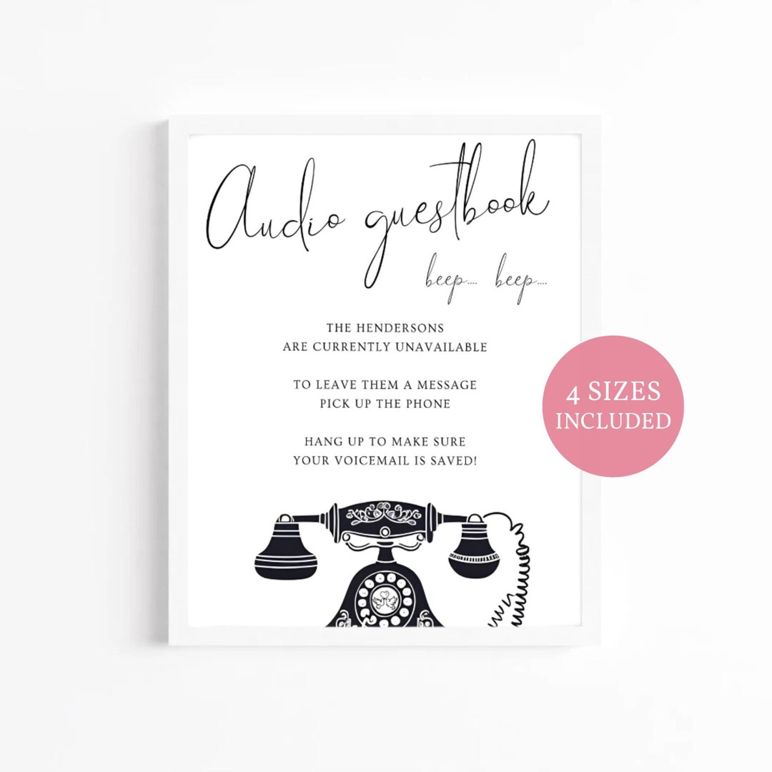 Audio Guestbook Sign, Voicemail Wedding Guest Book, Custom Guestbook ...