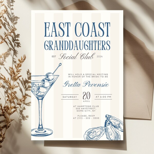 Coastal Granddaughter Invite - Etsy