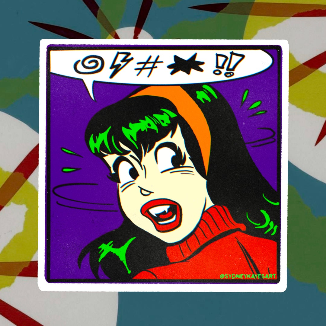 Retro Comic Curse Sticker - Etsy