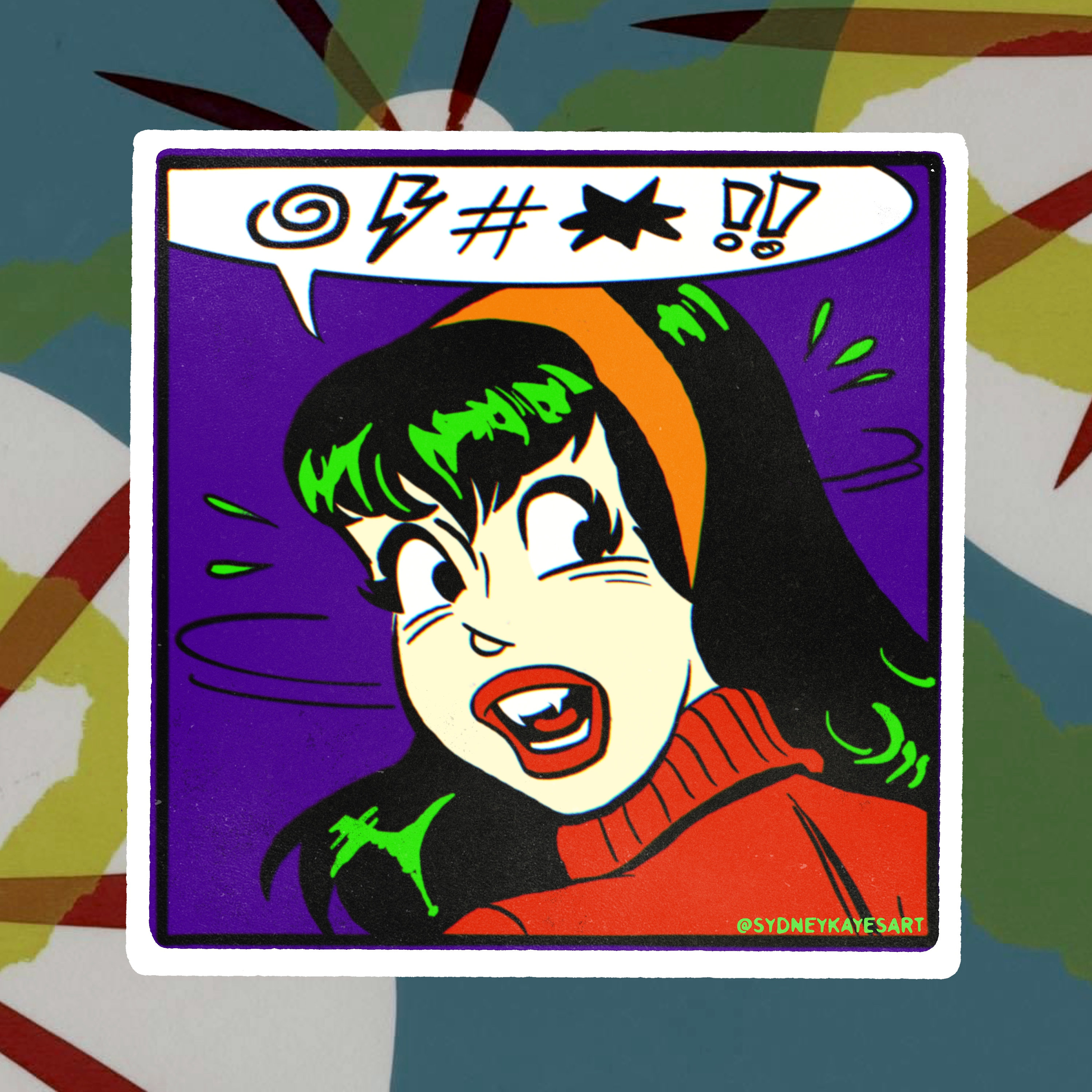 Retro Comic Curse Sticker - Etsy