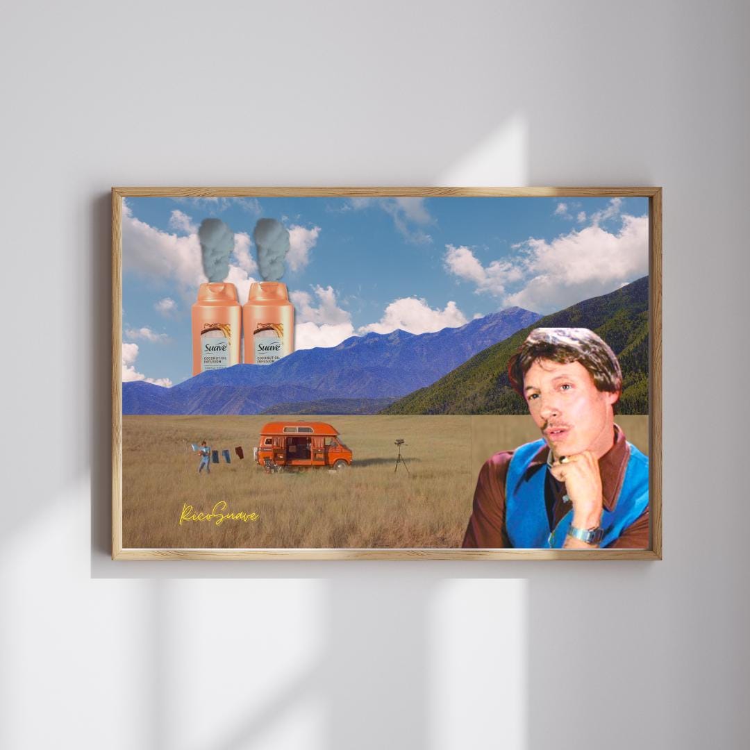 Vintage Retro Collage Art Poster — Uncle Rico Napoleon Dynamite - Etsy