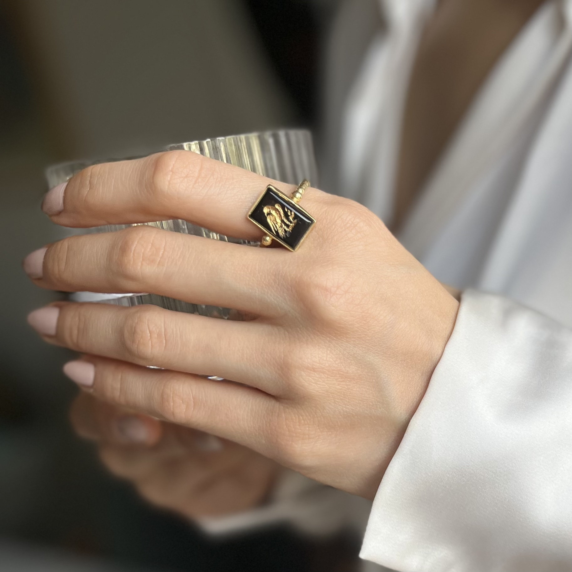Agate Intaglio Roman Eagle Ring - Etsy