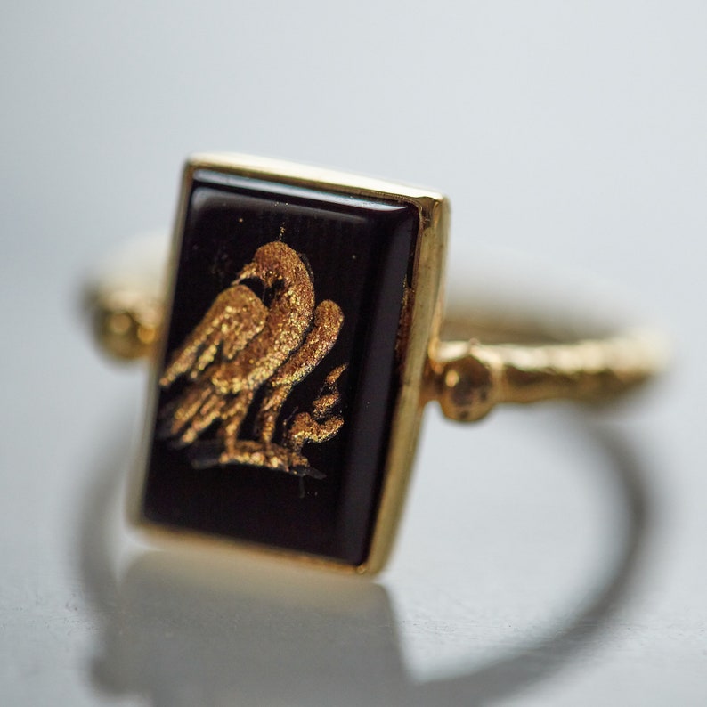 Agate Intaglio Roman Eagle Ring - Etsy