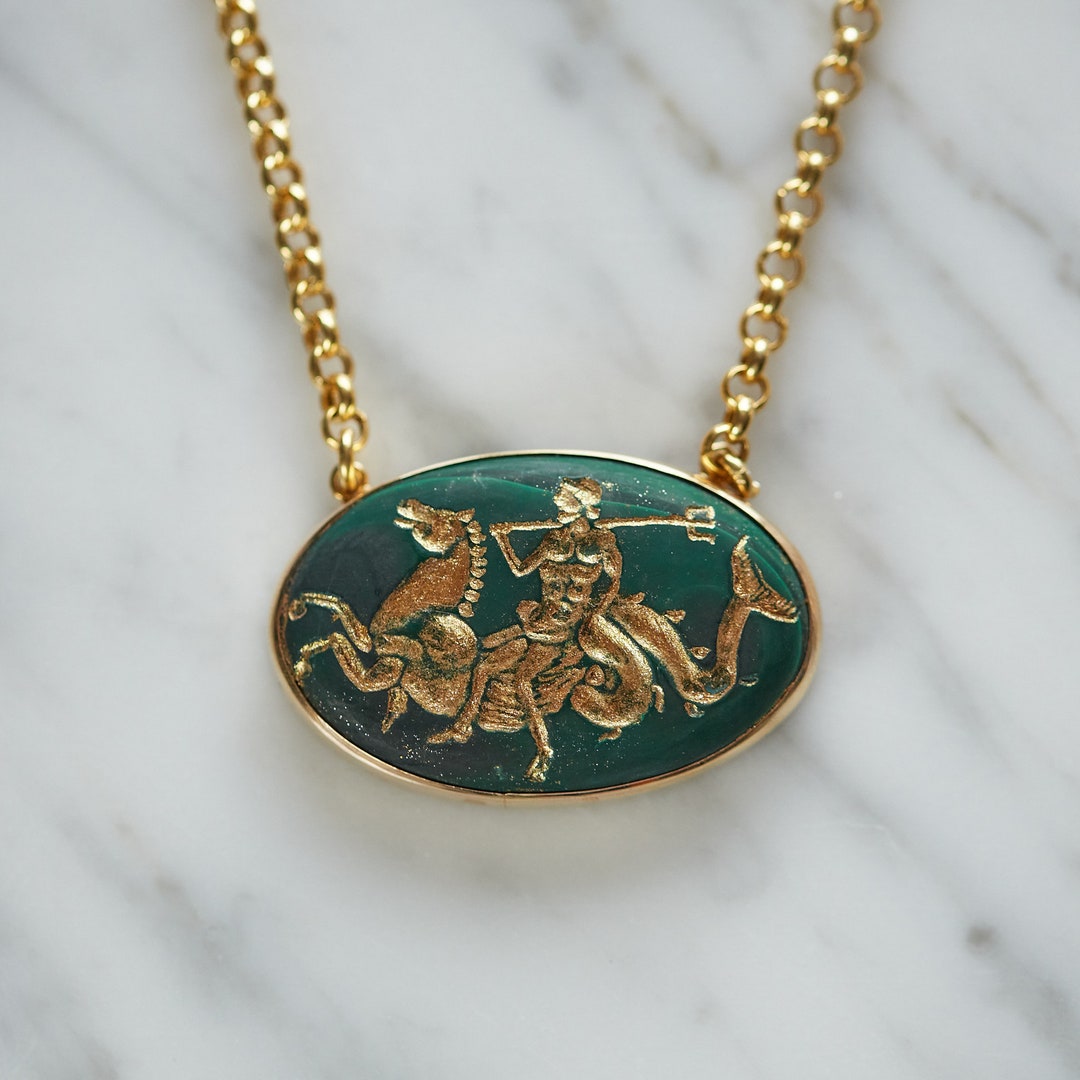 Intaglio Poseidon - a Giant Malachite Carving - Etsy