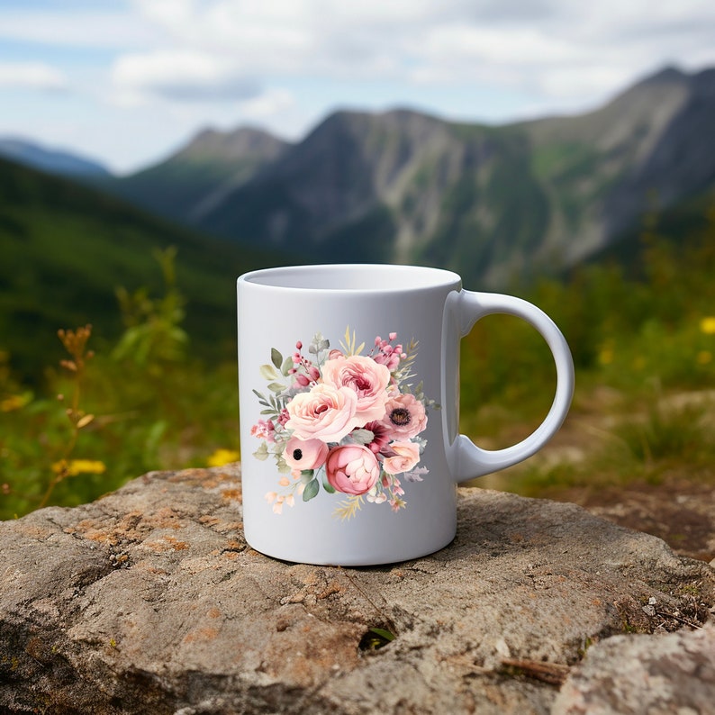 Floral Mug, Spring Mug, Flower Mug, Bouquet Mug, Coffee Mug, Botanical ...