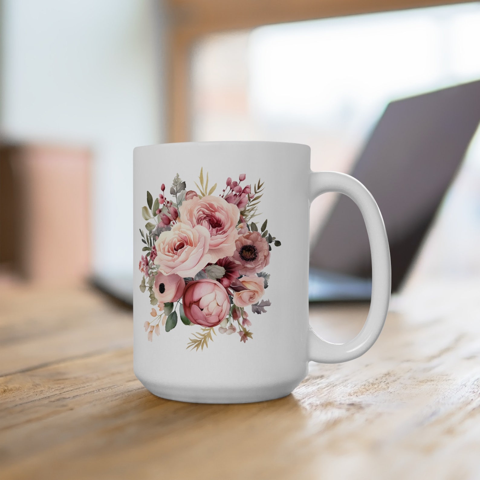 Floral Mug, Spring Mug, Flower Mug, Bouquet Mug, Coffee Mug, Botanical ...