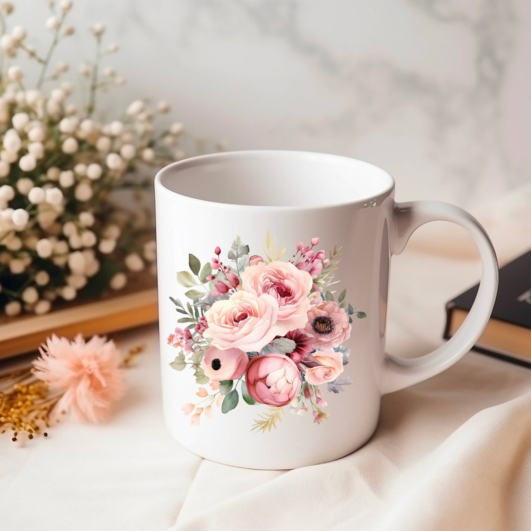Floral Mug, Spring Mug, Flower Mug, Bouquet Mug, Coffee Mug, Botanical ...