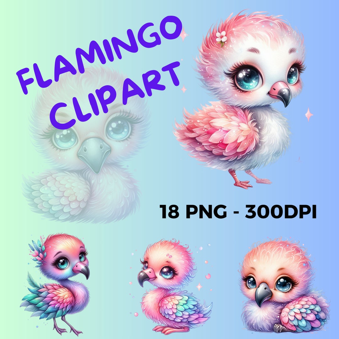 18 PNG Cute Baby Flamingo Clipart, Nursery, Baby Shower, Digital ...