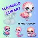 18 PNG Cute Baby Flamingo Clipart, Nursery, Baby Shower, Digital ...