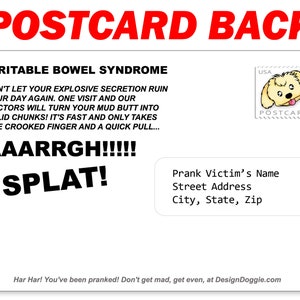 Prank Postcard - Diarrhea - 100% Anonymous - Sent Directly to Your ...