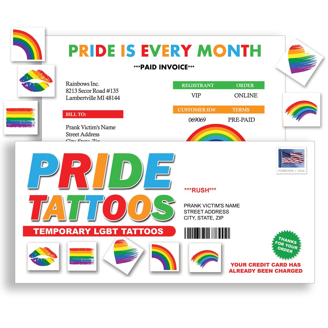 Rainbow Tattoos Prank Letter 100% Anonymous Sent Directly to Your ...