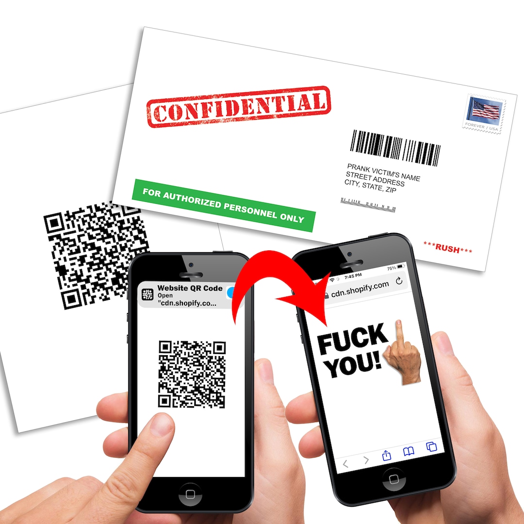 QR Code Prank Mail Letter, 100% Anonymous, Sent Directly to Victims, 12 ...