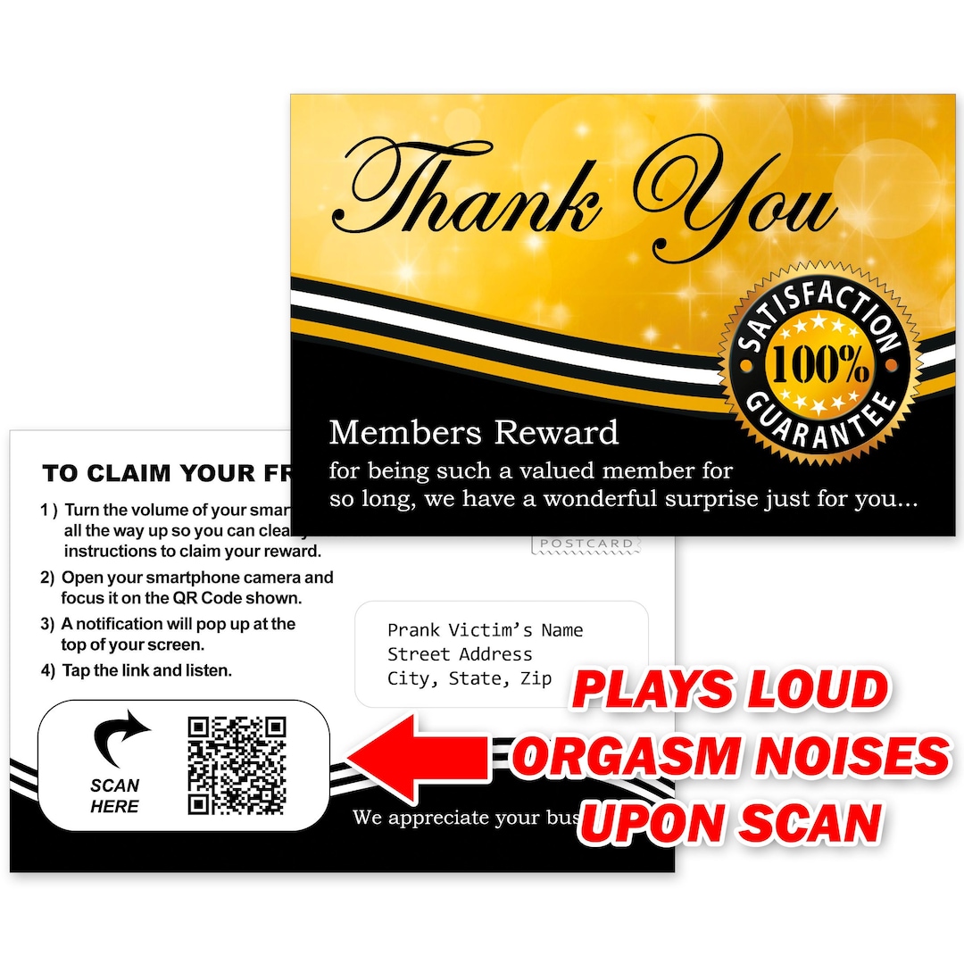 Fake Members Reward Embarrassing Prank Postcard - 100% Anonymous - Sent Directly to Your Friends ...