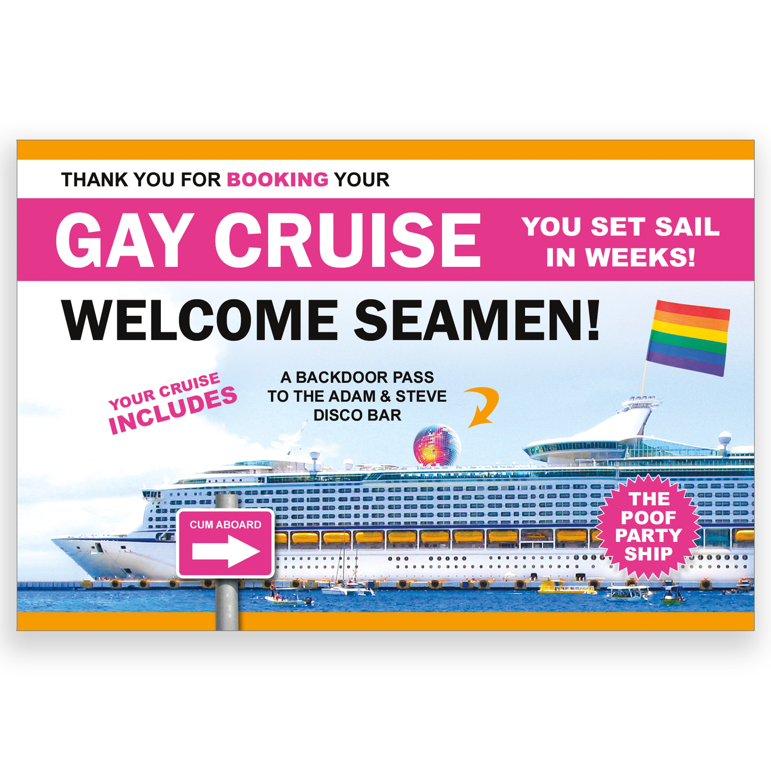 Prank Postcard Gay Cruise 100% Anonymous Sent Directly to Your Friends ...