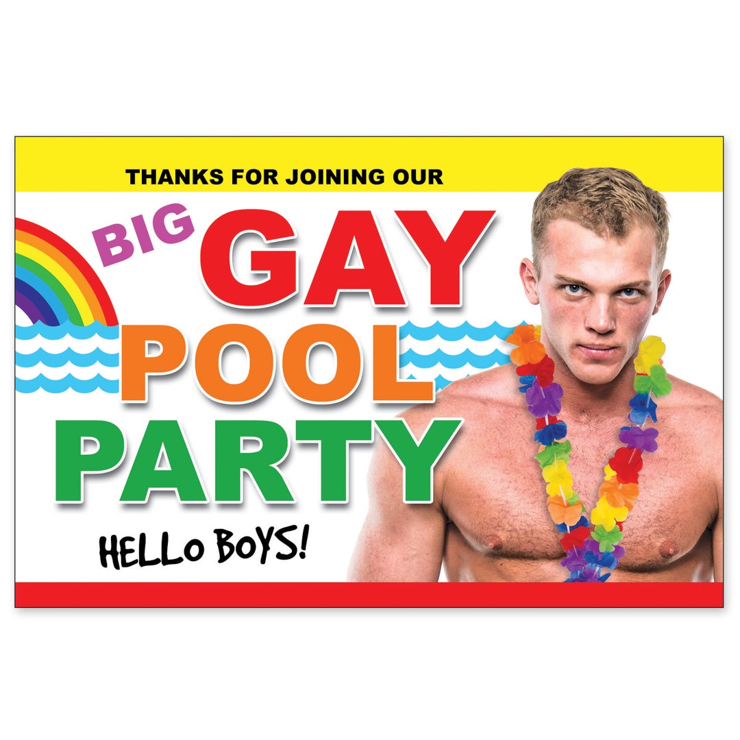 Prank Postcard Joke Gift - 100% Anonymous - Gay Pool Party Sent ...