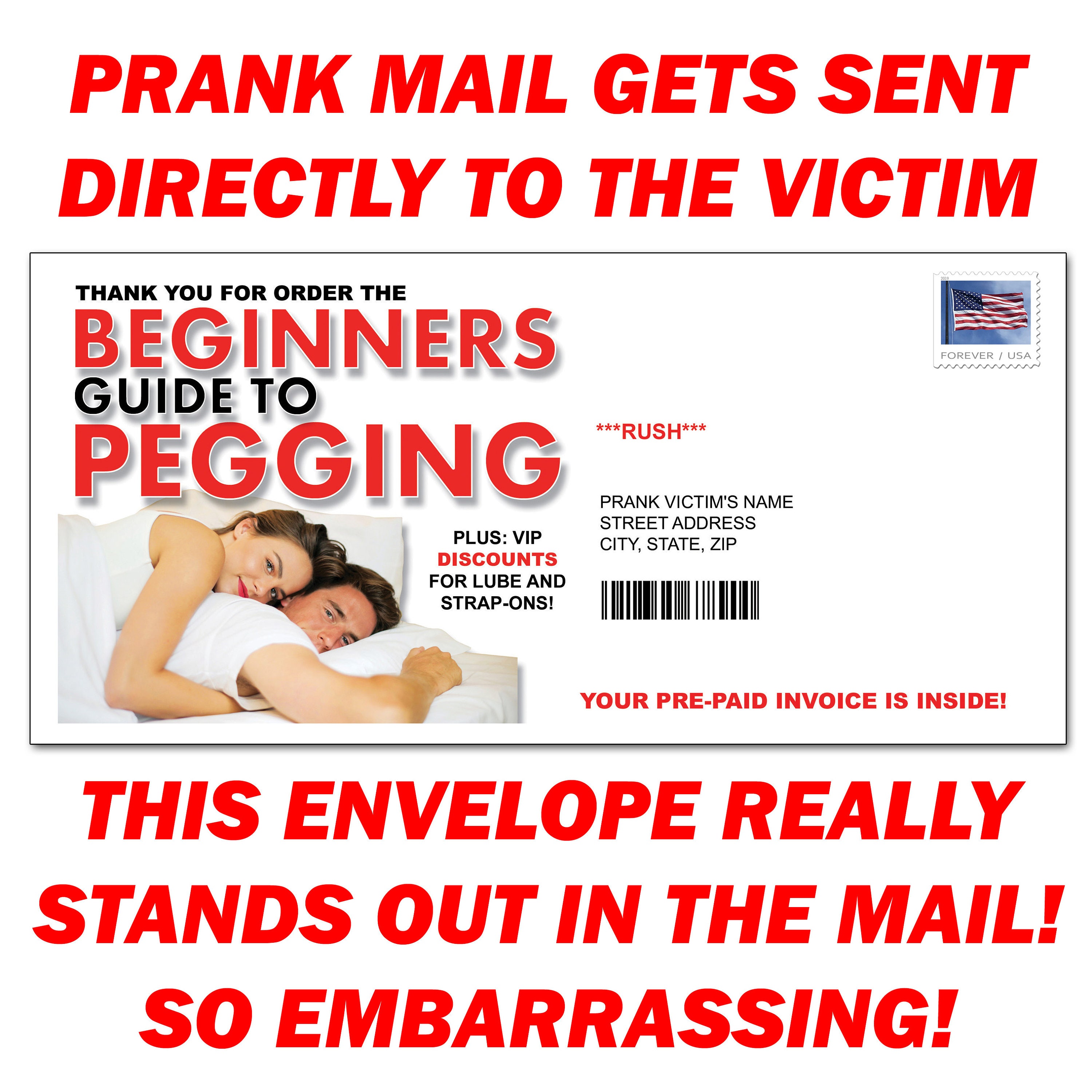 Pegging Prank Mail Envelope Letter Joke 100% Anonymous Sent Directly to Your Friends Prank Mail ...