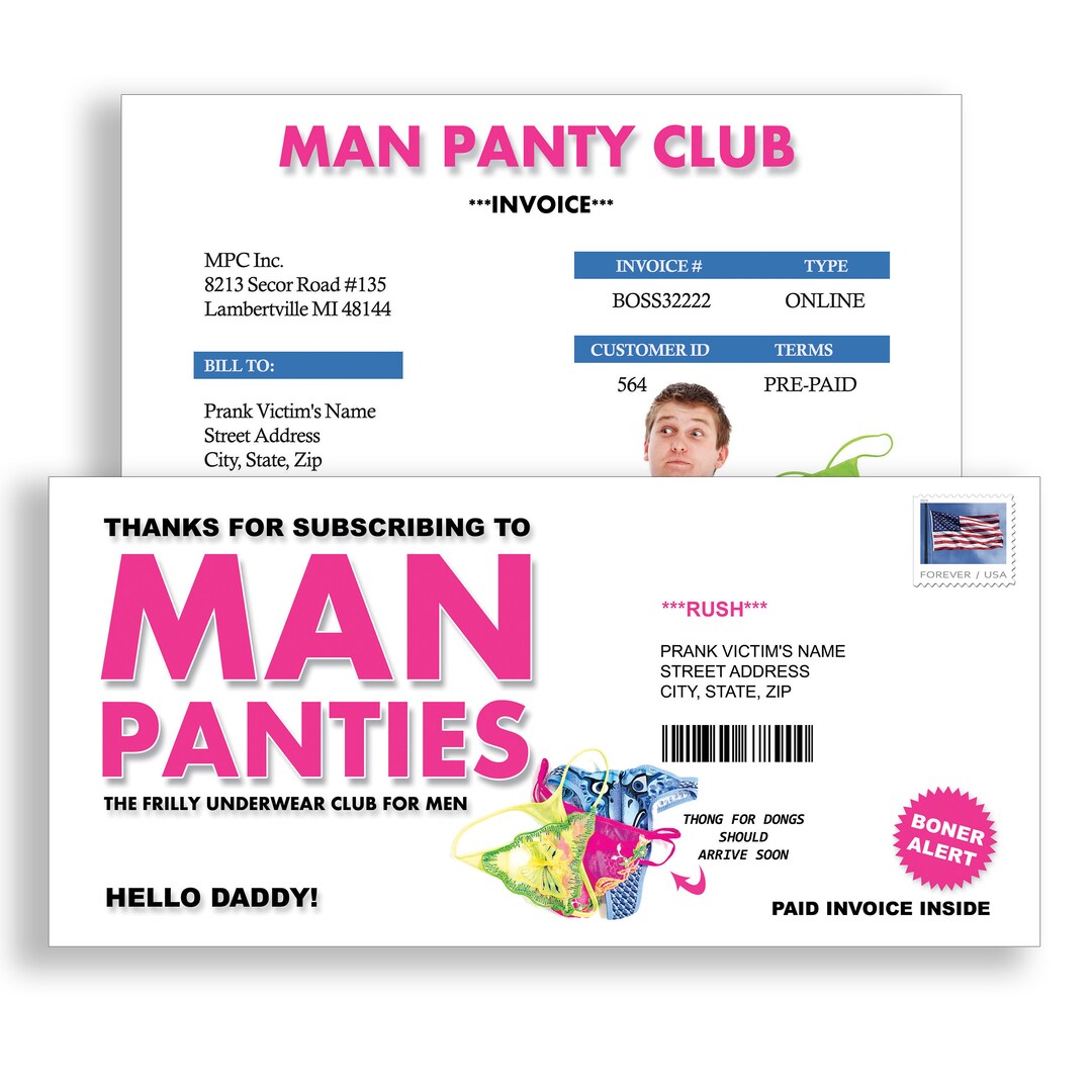 Pranks Man Panties Prank Mail Letter 100% Anonymous Sent Directly to ...
