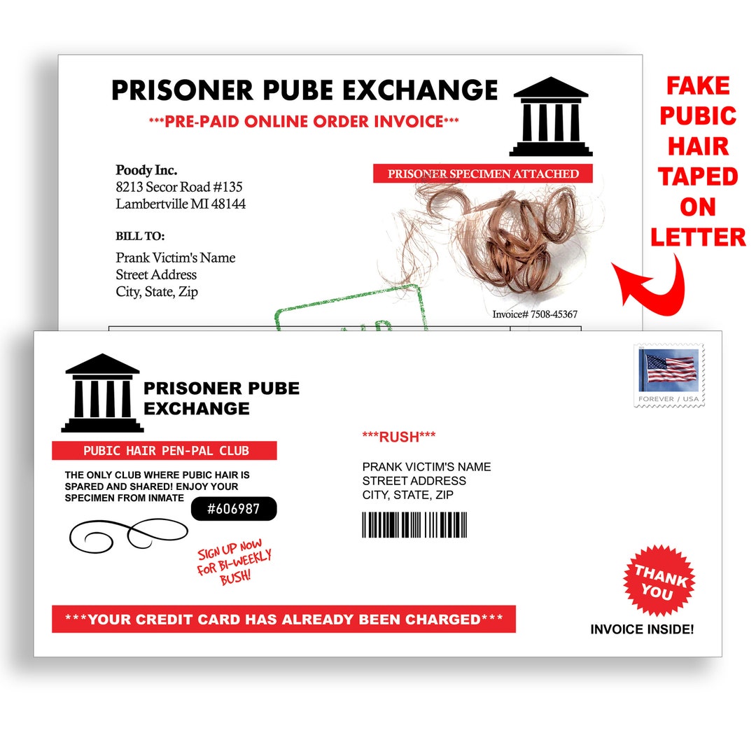 Prison Pubes Prank Joke Mail Letter Sent 100% Anonymously - Mail Some ...