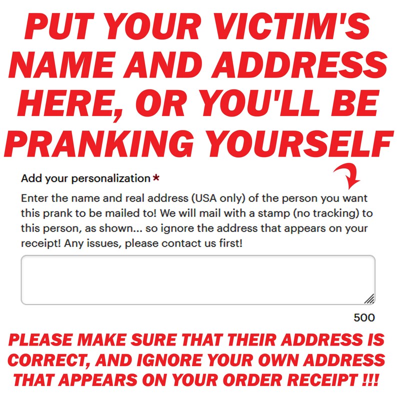 Prison Pubes Prank Joke Mail Letter Sent 100% Anonymously Mail Some Fun ...