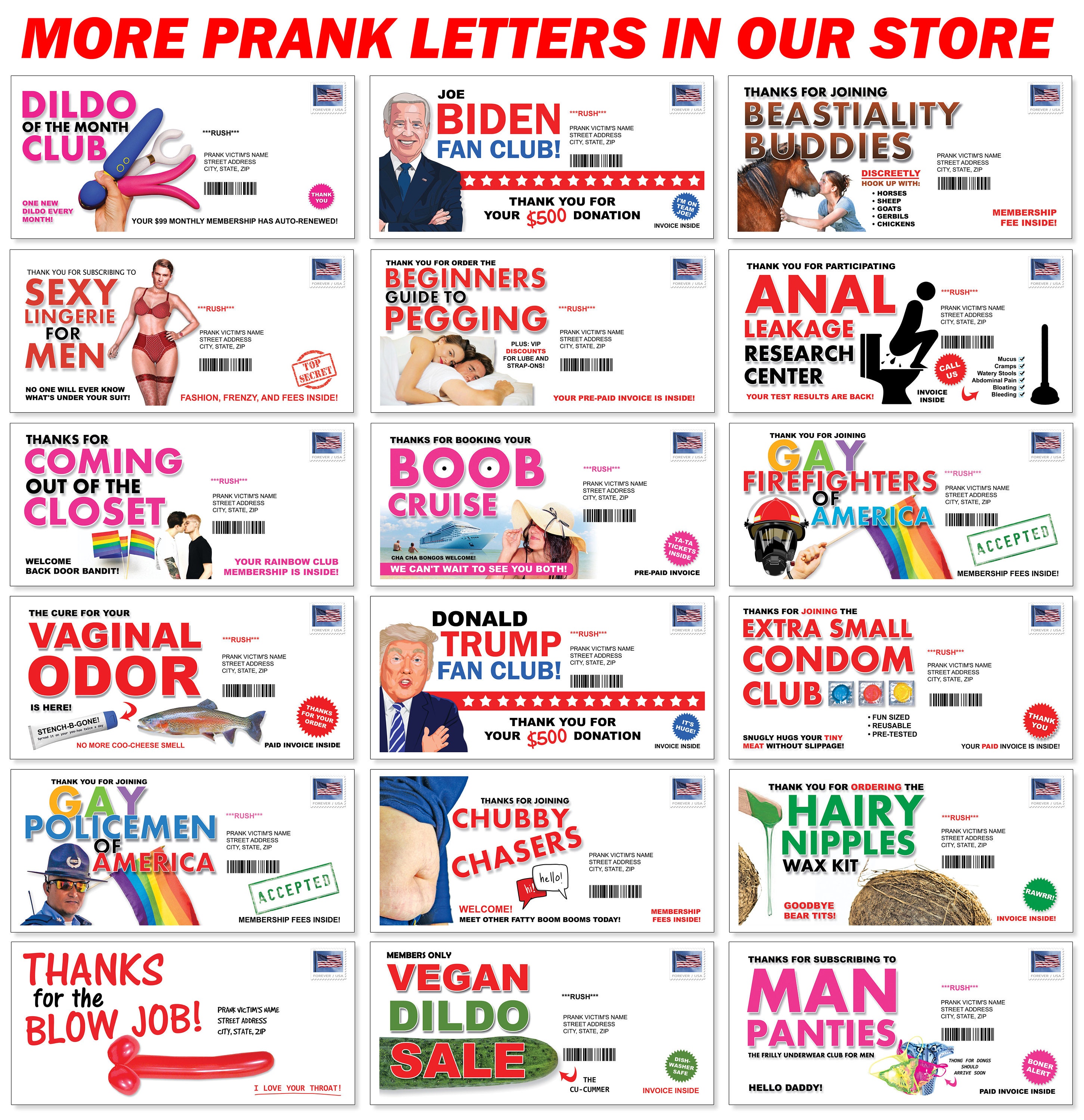Butt Buddies Prank Mail Letter 100% Anonymous Sent Directly to Your Friends Prank Mail Postal ...