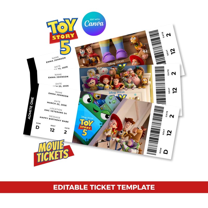 Ticket Template Movie - Etsy