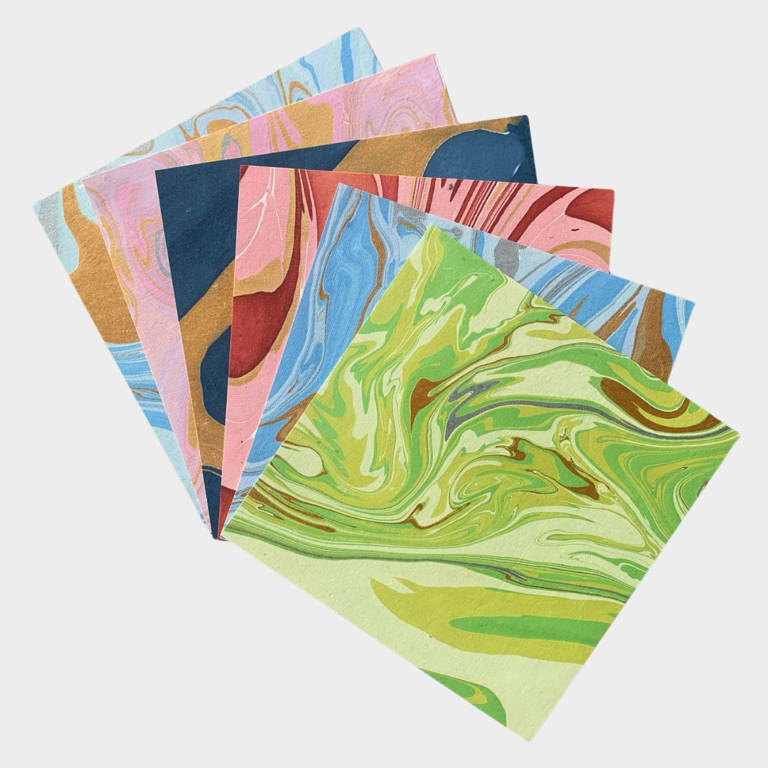 Origami Paper Set 15 X 15 Cm Hand Marbled Origami Paper / Handmade ...