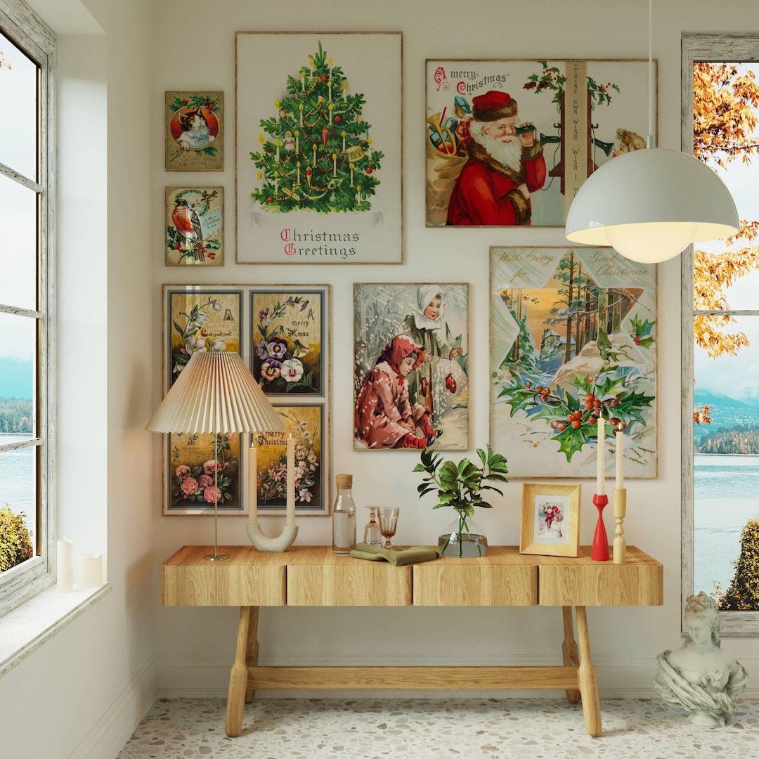50 Vintage Christmas Posters, Vintage Christmas Printable Wall Art ...